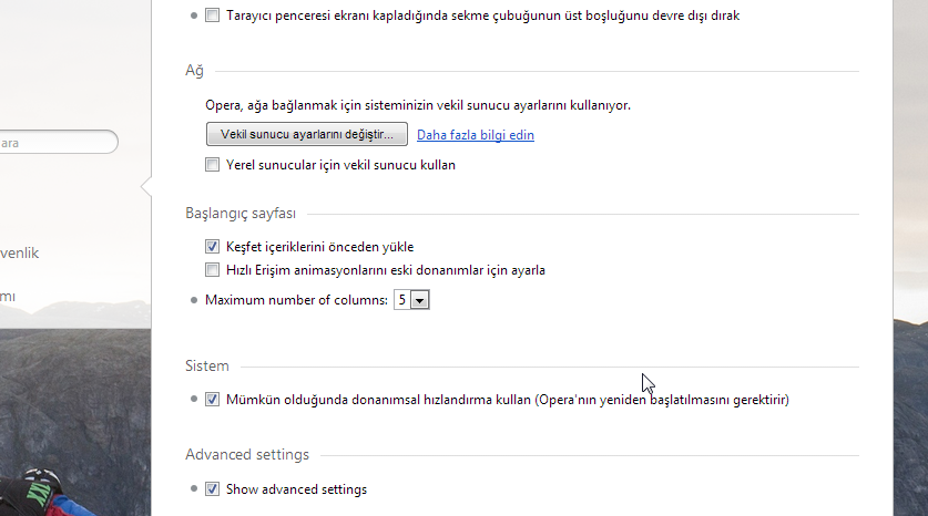 Opera 19 Next Sürümü ve Yeni Gelişmiş ayarlar - Opera Türkiye